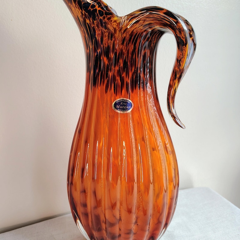 Mcm Murano Glass Blown Vase - Etsy
