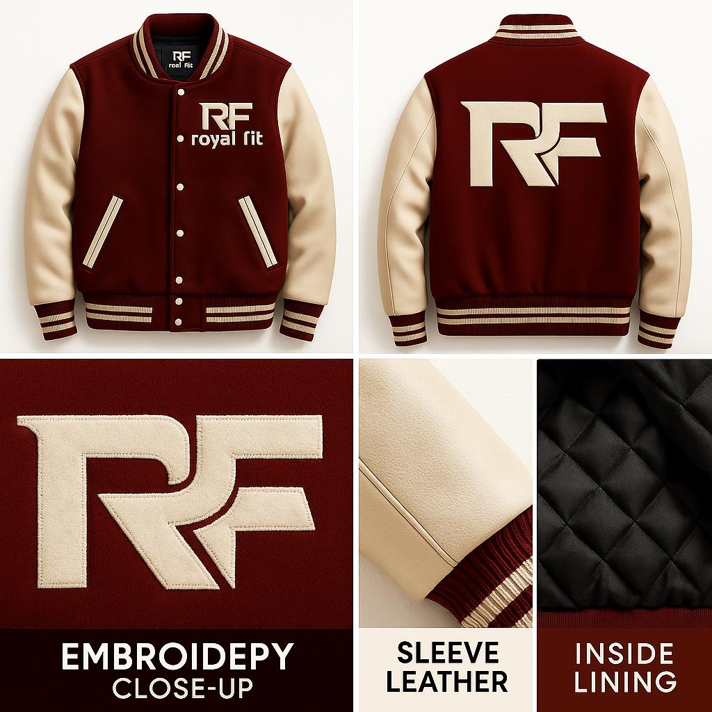Mens Maroon Varsity | Wool Body & Leather Sleeves | Custom Letterman ...
