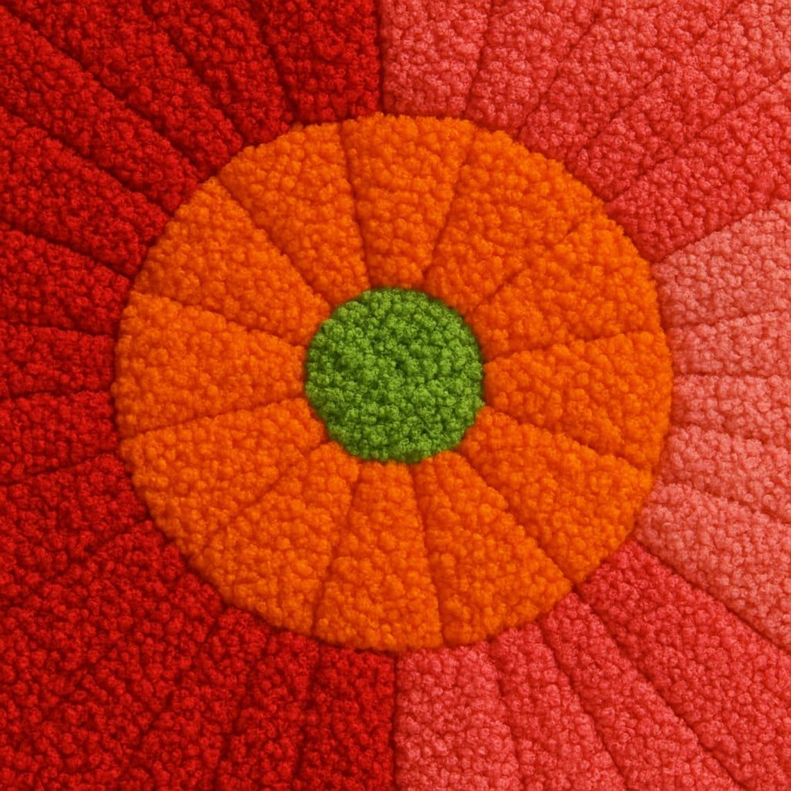 Flower Shaped Rug for Living Room – Hand Tufted Pink Red Daisy Carpet ...
