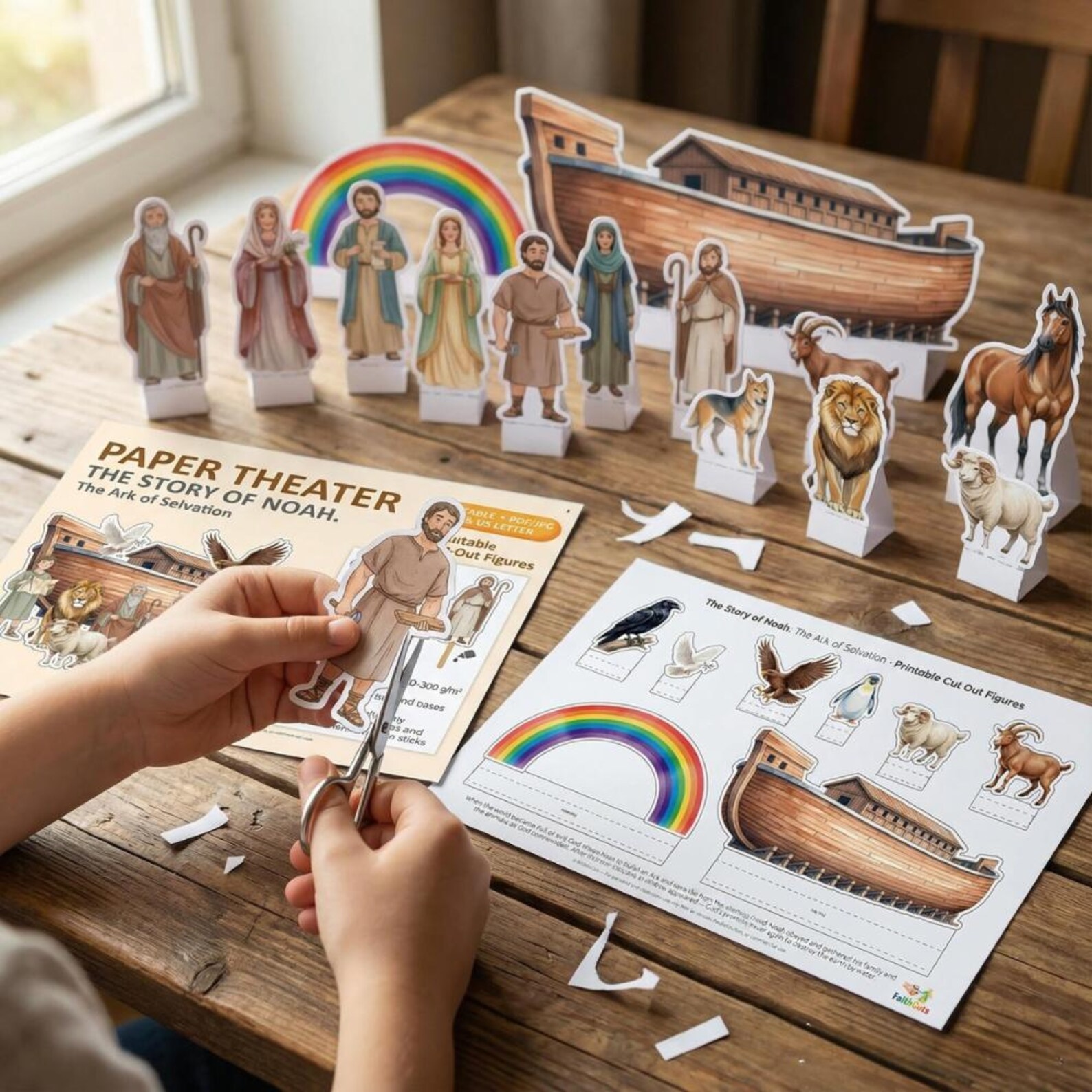 Noah's Ark Paper Theater: Bible Story Figures (printable PDF) - Etsy