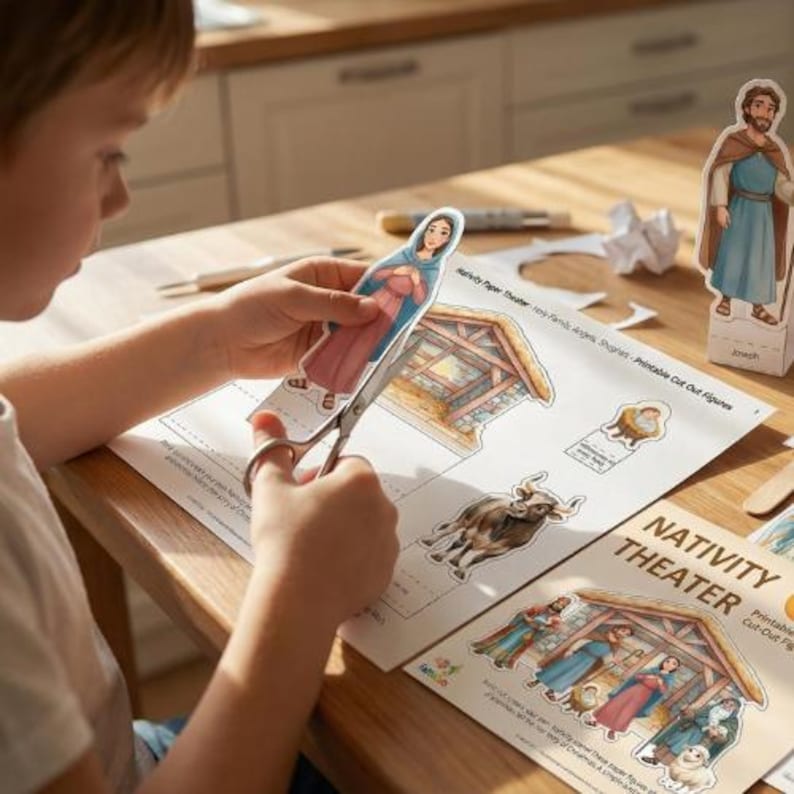 Cartoon Nativity Puppet Theater – Printable Christmas Craft (PDF) - Etsy
