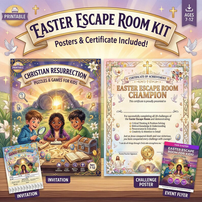 Christian Easter Escape Room Game | Resurrection Puzzles, Ages 7-12 ...