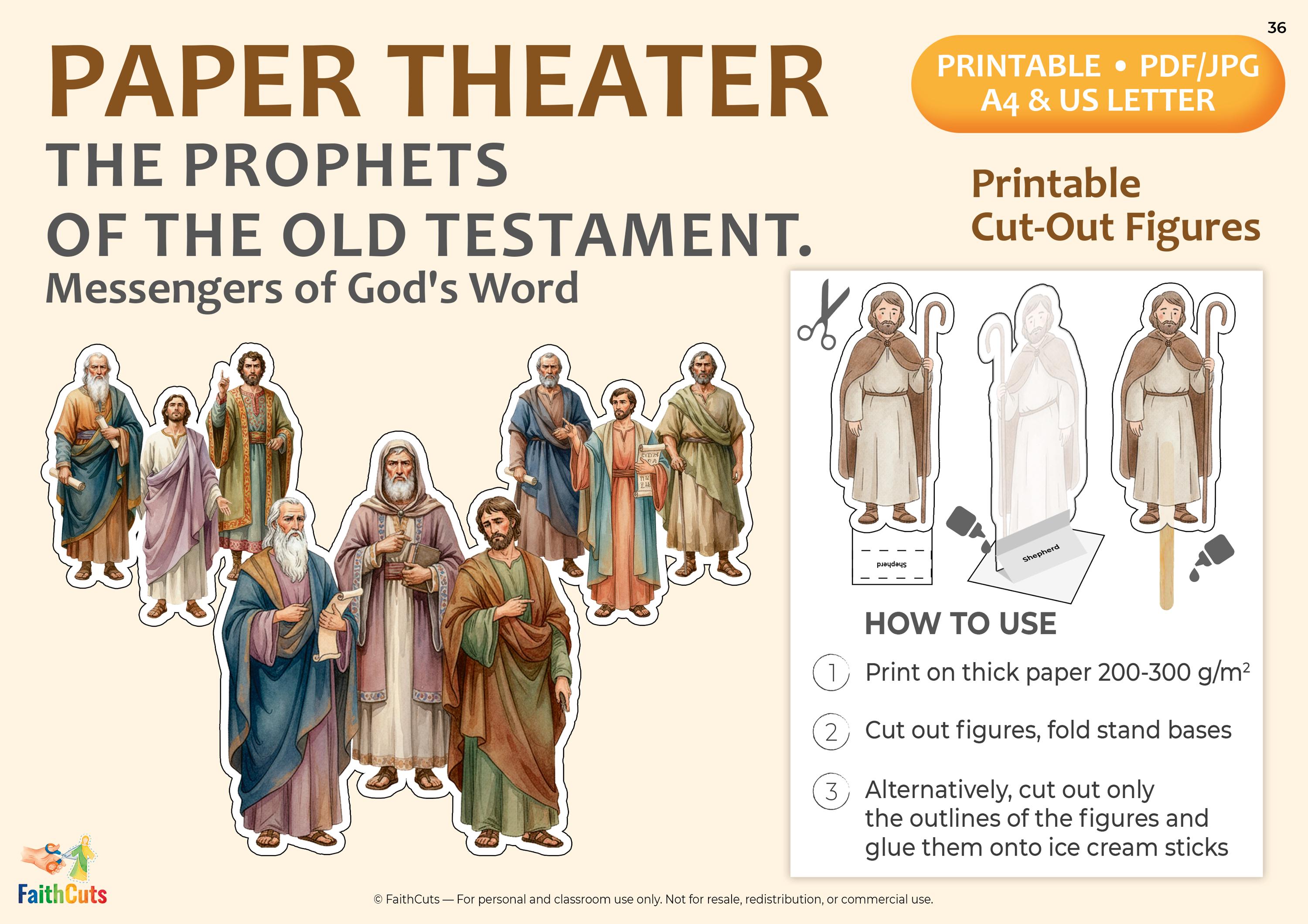 Old Testament Prophets Printable Paper Theater Figures (PDF/JPG) - Etsy