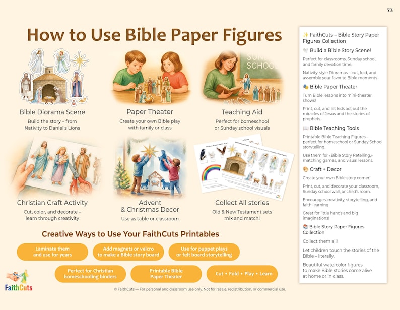 Noah's Ark Paper Theater: Bible Story Figures (printable PDF) - Etsy
