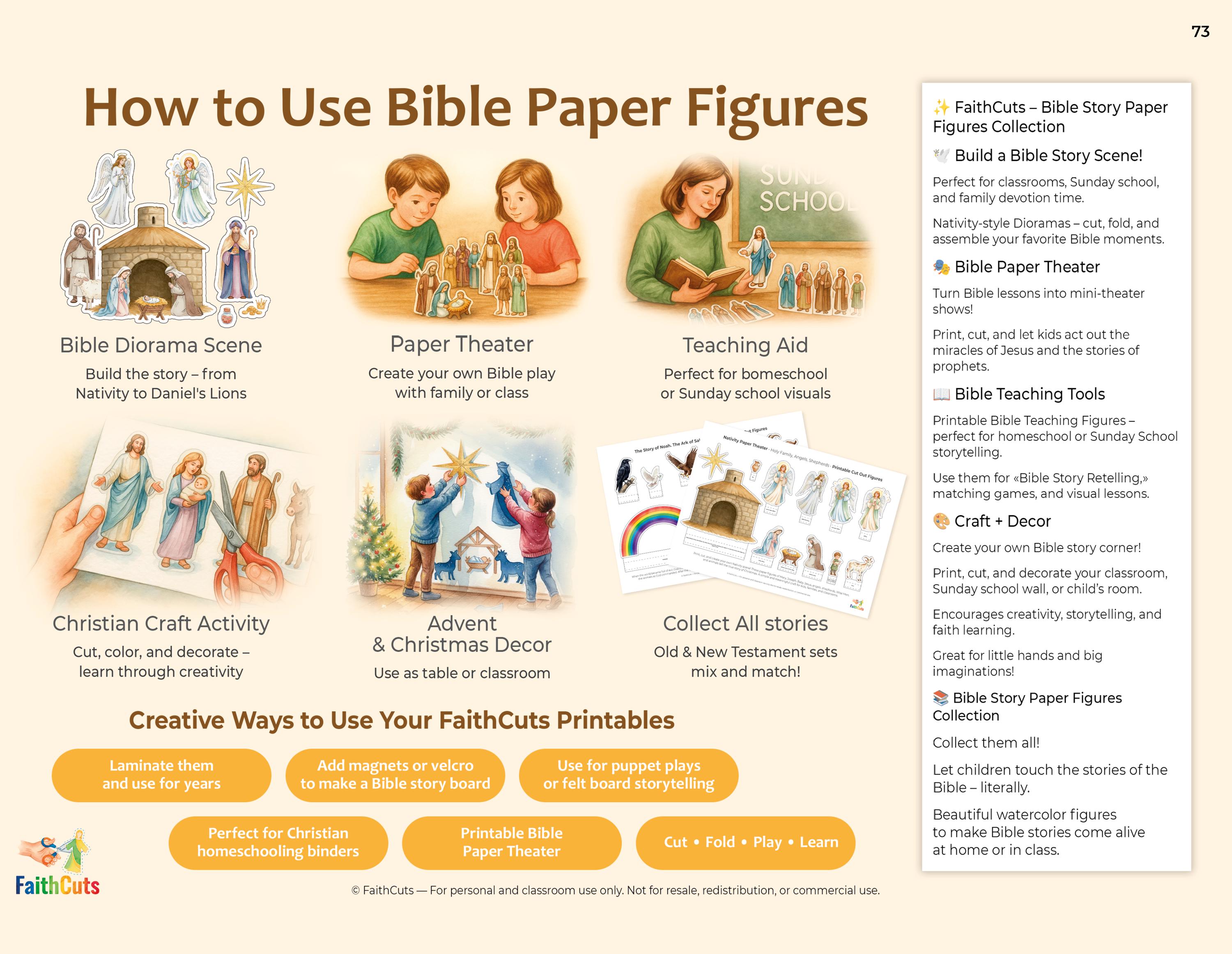 Noah's Ark Paper Theater: Bible Story Figures (printable PDF) - Etsy
