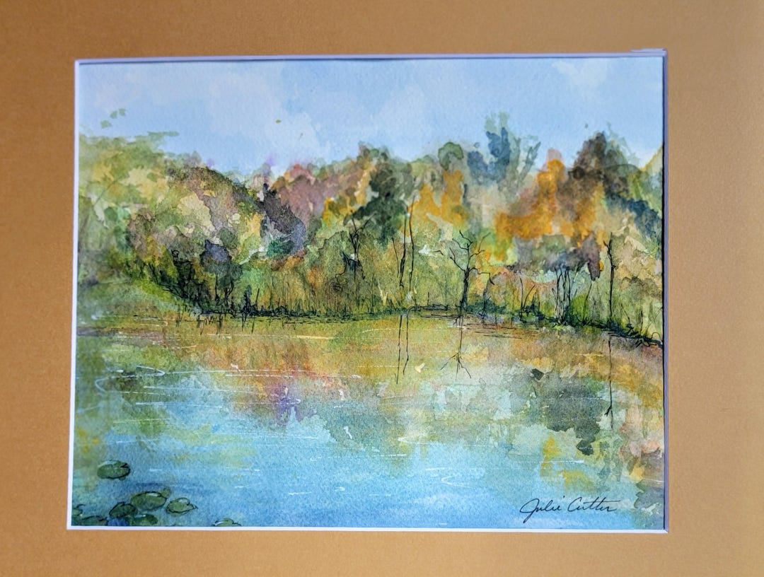 Lake Marengo Wisconsin Watercolor Painting: 8x10 Art on 11x14 Mat - Etsy