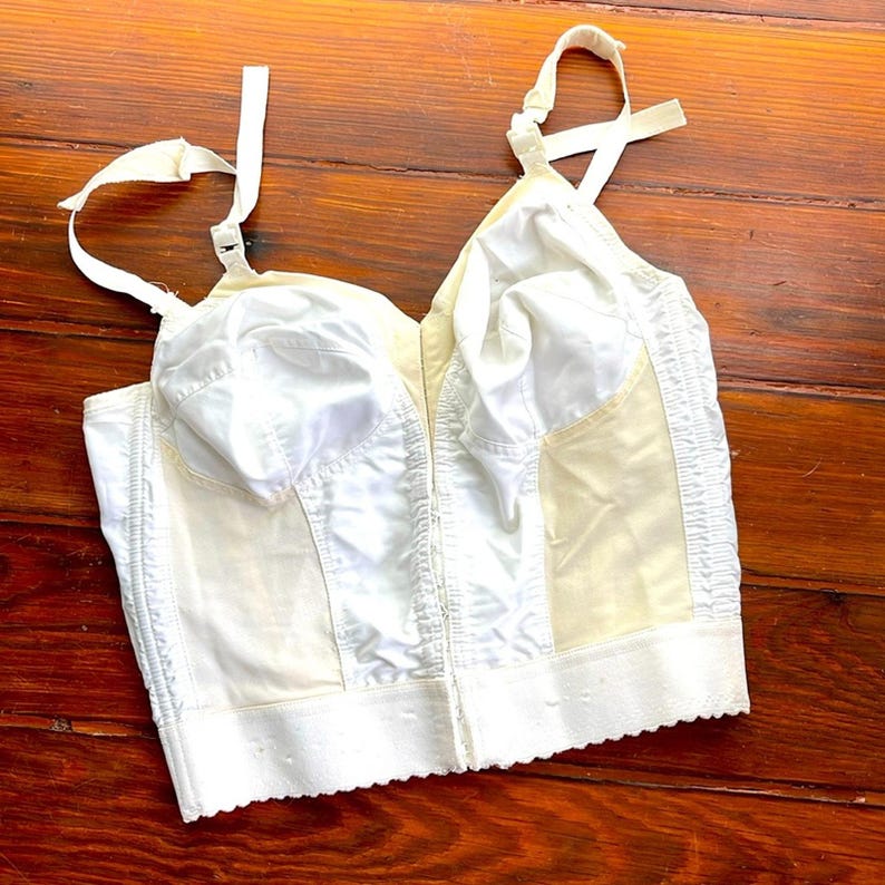 Vintage Adonna Boudoir Lingerie Bustier Long Line Shapewear Bra Sz 36B ...