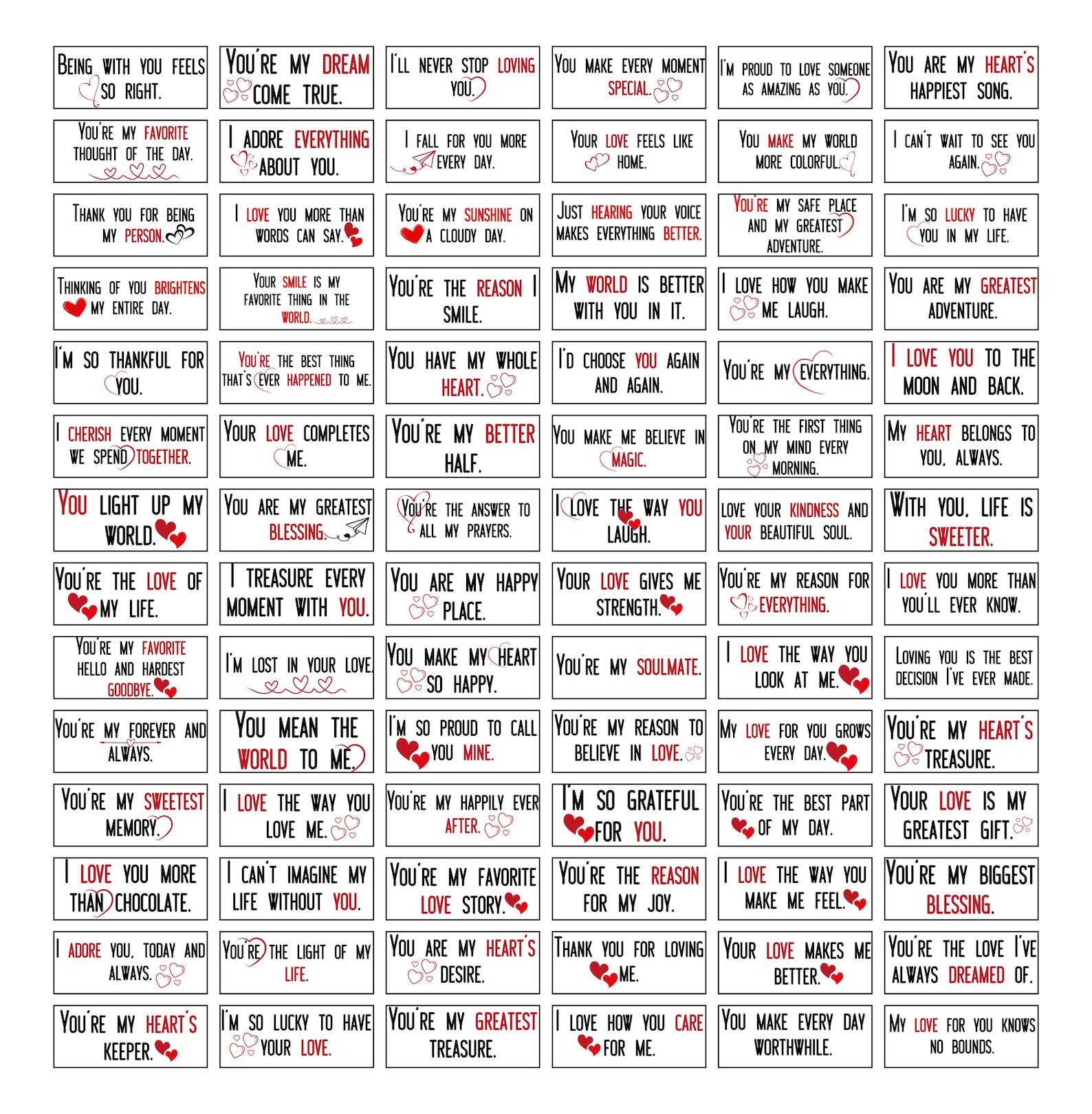 Valentine's Day Love Notes Printable, Message in a Bottle, Love Notes ...