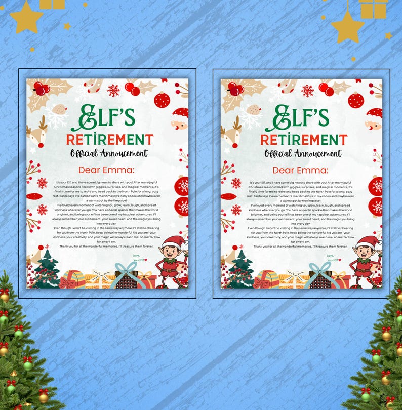 Editable Elf Retirement Letter Elf Not Visiting Elf New Mission Letter ...