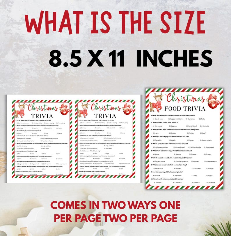 Christmas Trivia Game Bundle: Holiday Printable Quiz (instant Download ...
