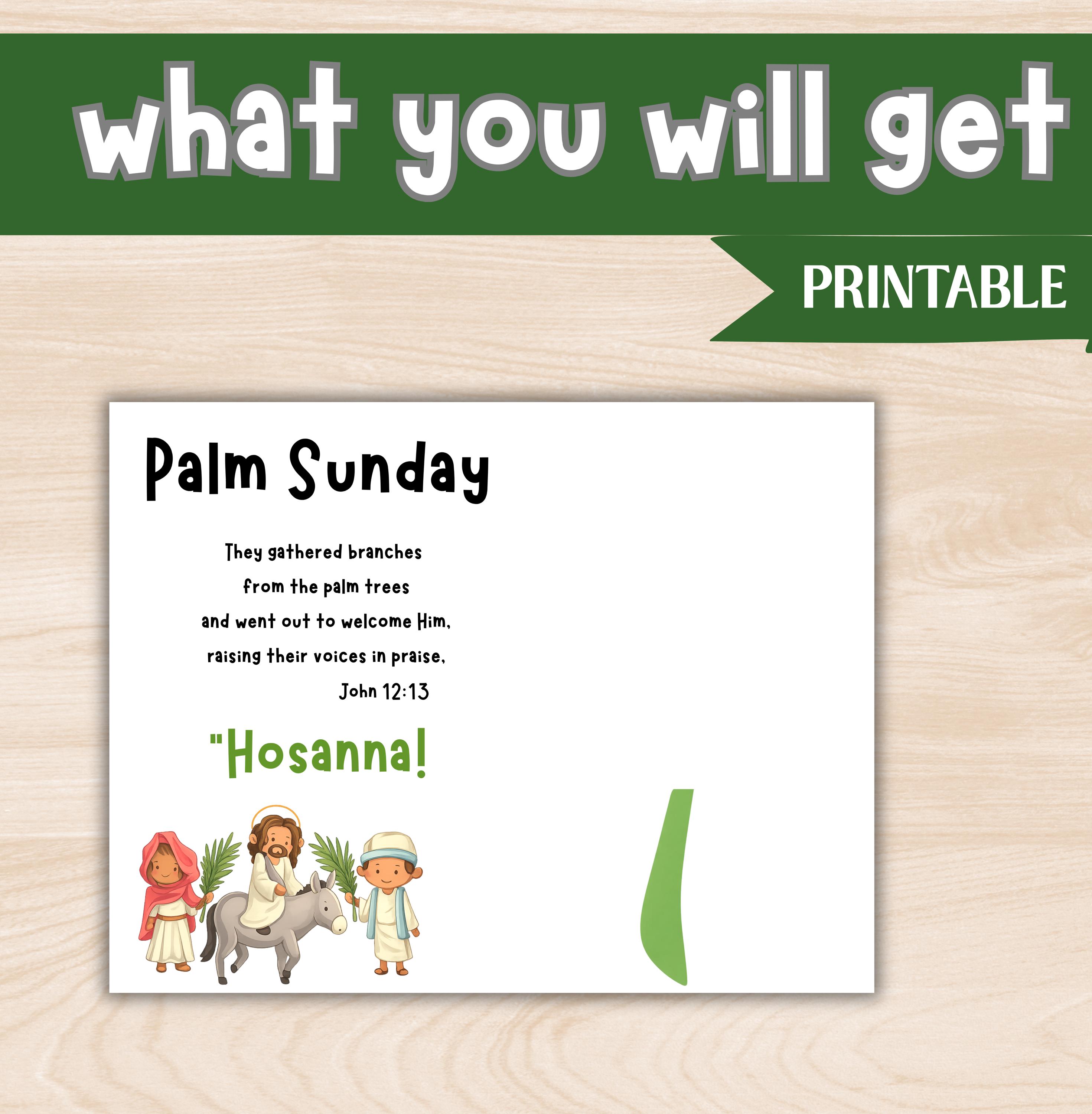 Palm Sunday Handprint Art Craft, Printable Palm Sunday Craft, Easter ...