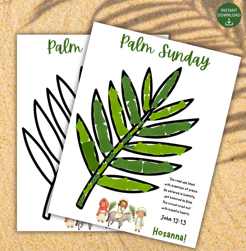 Palm Sunday Tissue Paper Craft, Palm Sunday Bible Craft Tear Art, Jesus ...