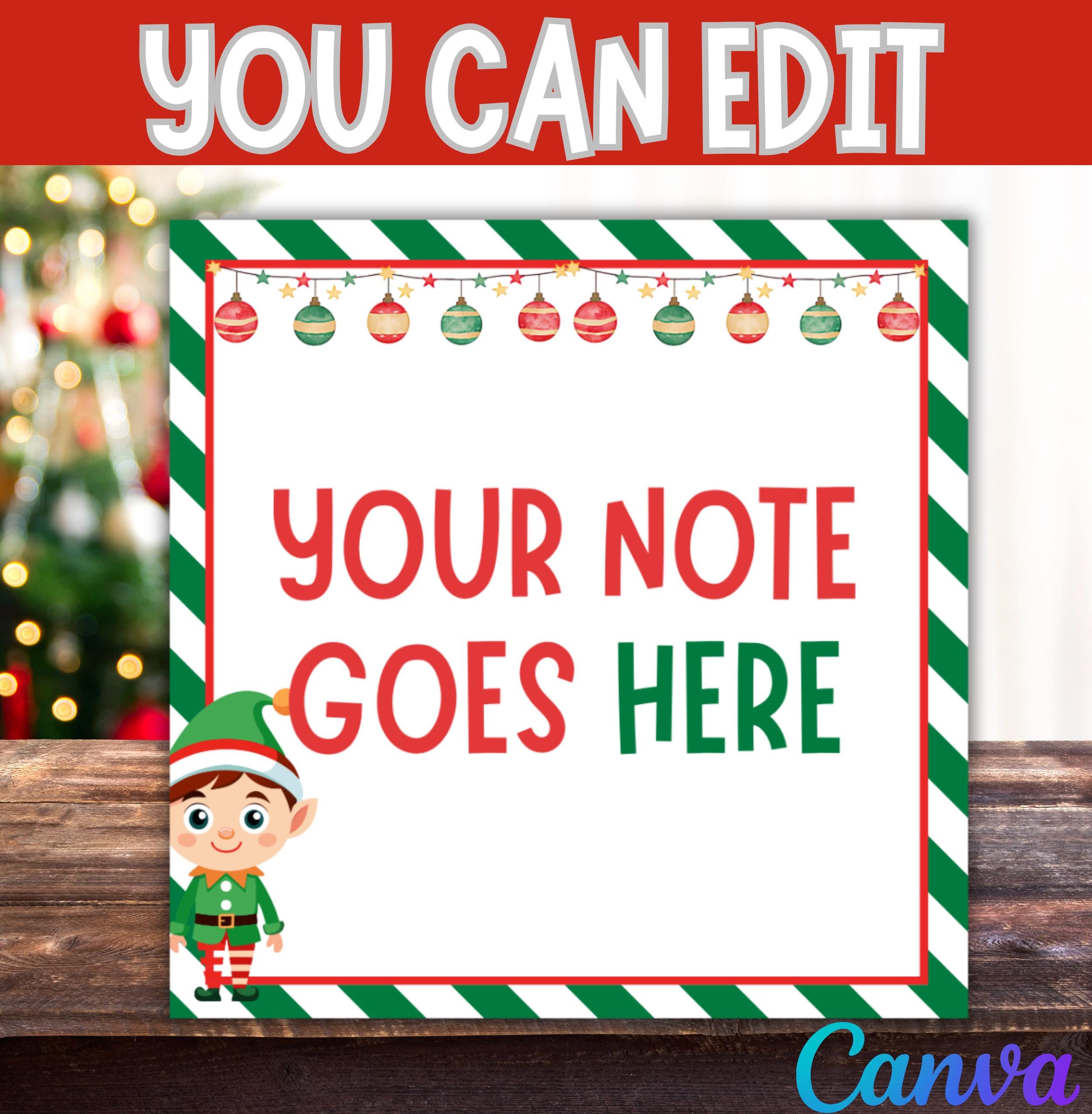 Editable Bestseller Elf Notes Printable Elf Cards ,blank Elf Messages ...