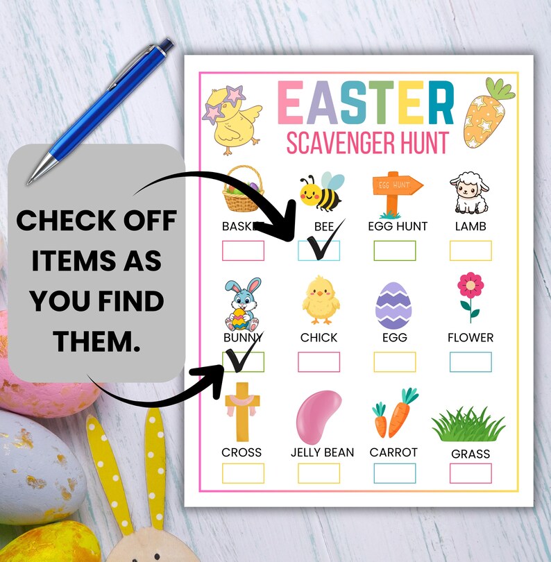 Fun Easter Scavenger Hunt for Kids: Picture Card Game for Classroom or ...