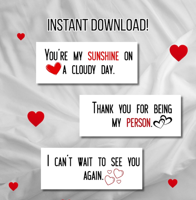 Valentine's Day Love Notes Printable, Message in a Bottle, Love Notes ...