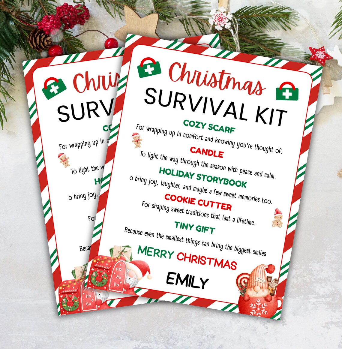 Editable Christmas Survival Kit Printable | Holiday Survival Tag ...