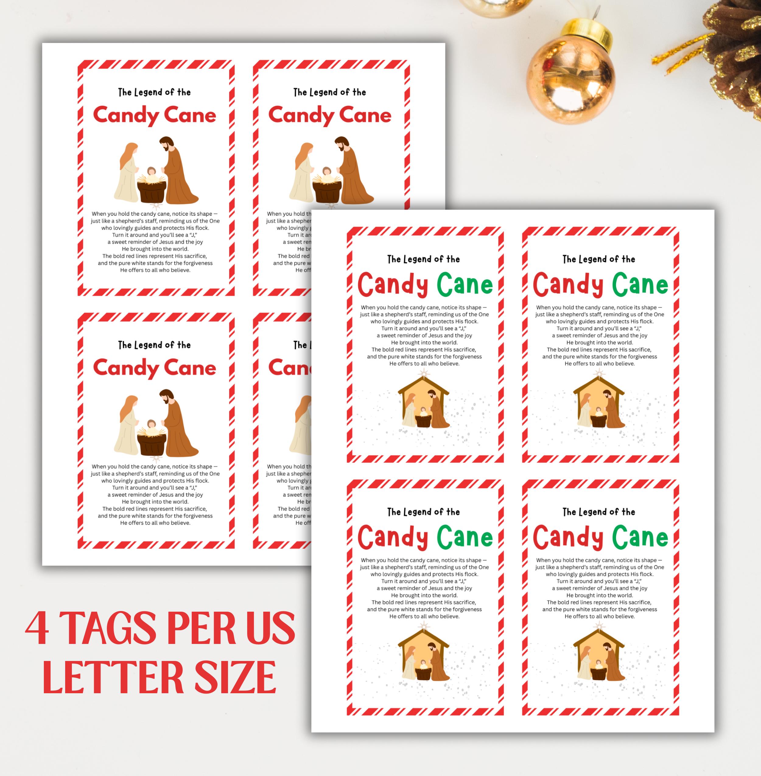 Legend of the Candy Cane Gift Tag Printable Jesus Christian Gospel Gift ...