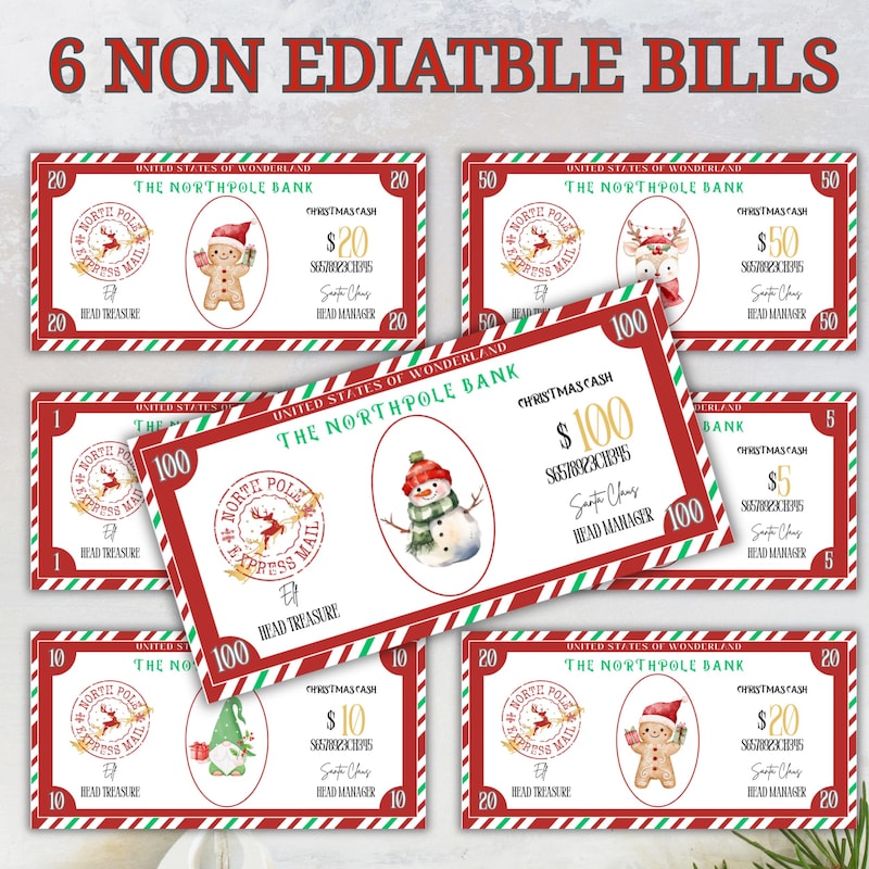 Christmas Money Bill - Etsy