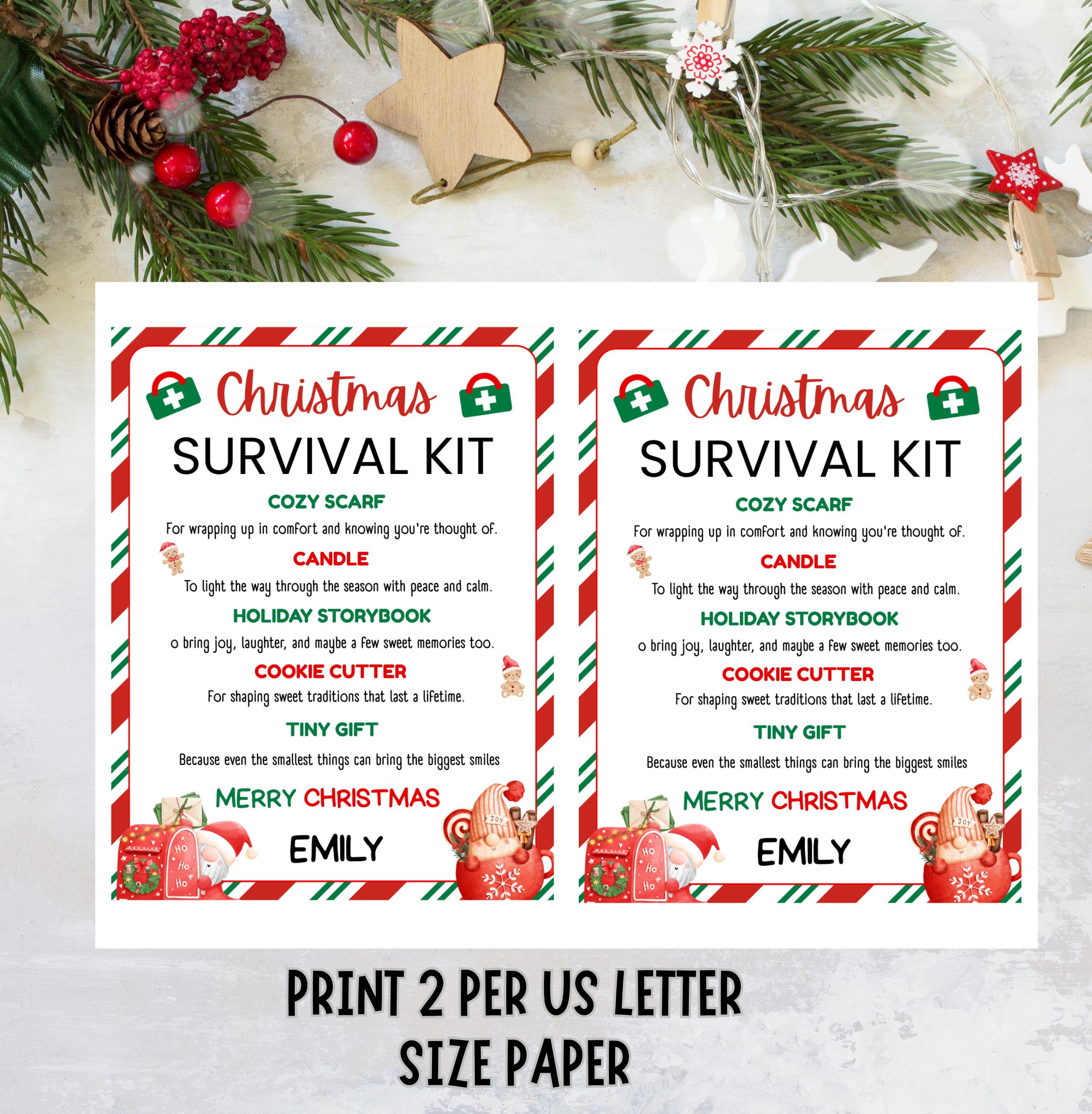 Editable Christmas Survival Kit Printable | Holiday Survival Tag ...
