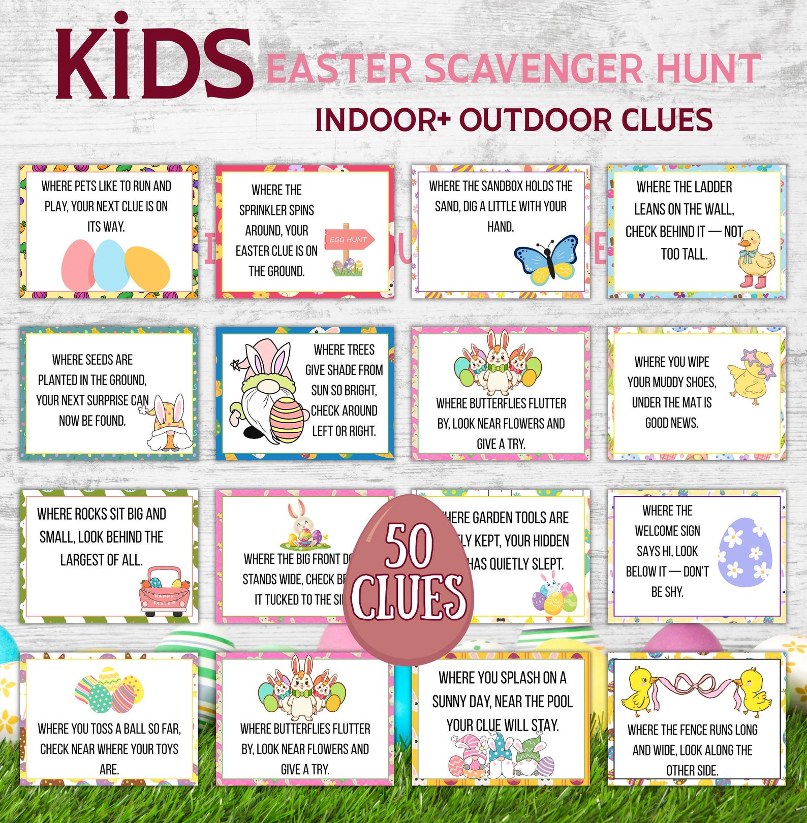 Easter Treasure Hunt for Kids Easter Scavenger Hunt Indoor Outdoor ...