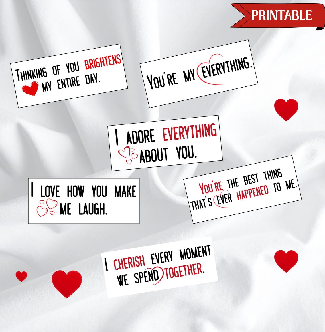 Valentine's Day Love Notes Printable, Message in a Bottle, Love Notes ...