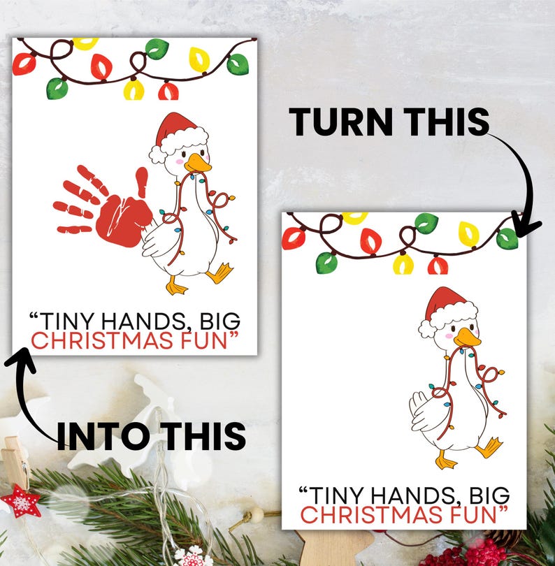 20 Christmas Handprint Craft Bundle,baby First Christmas Handprint ...