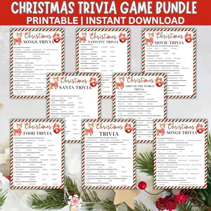 Christmas Trivia Game Bundle: Holiday Printable Quiz (instant Download ...