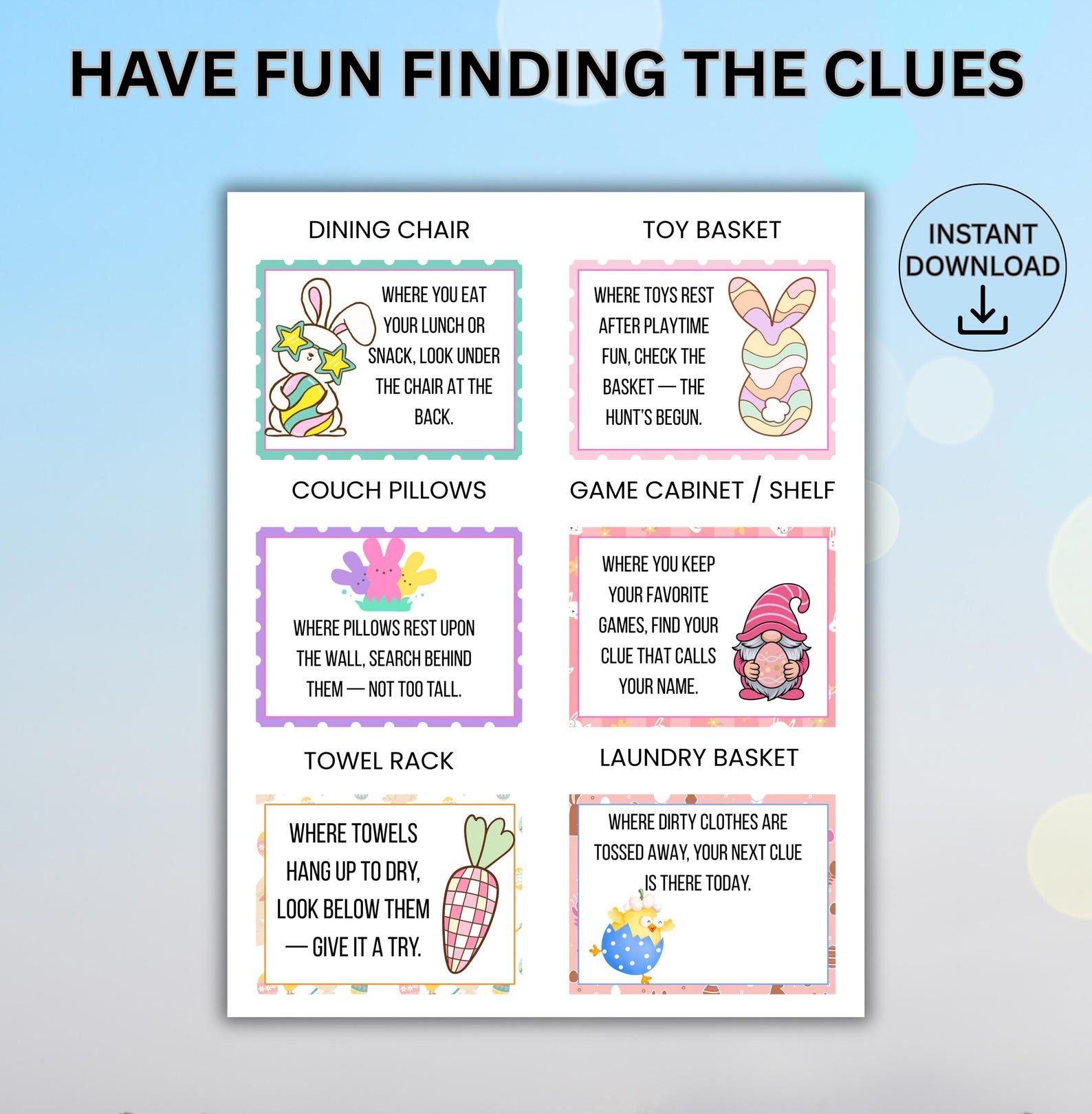 Easter Treasure Hunt for Kids Easter Scavenger Hunt Indoor Outdoor ...