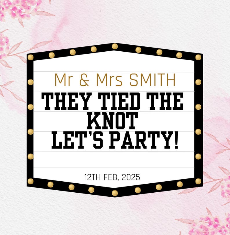 Bottle Service Sign for Wedding - Customizable Marquee VIP Reception ...