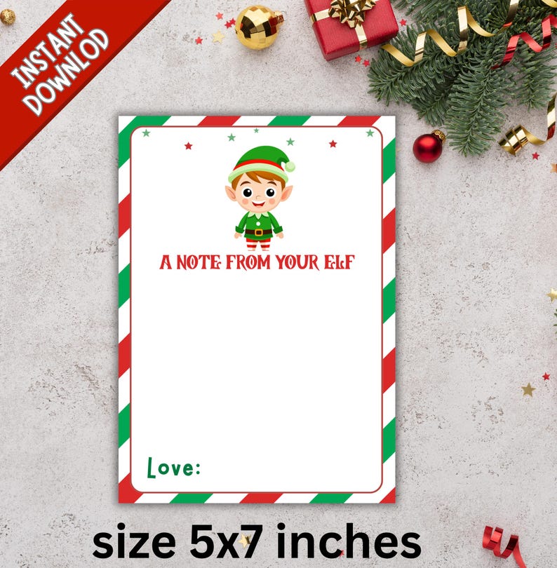 Bestseller Elf Notes Printable Elf Cards ,blank Elf Messages From Your ...