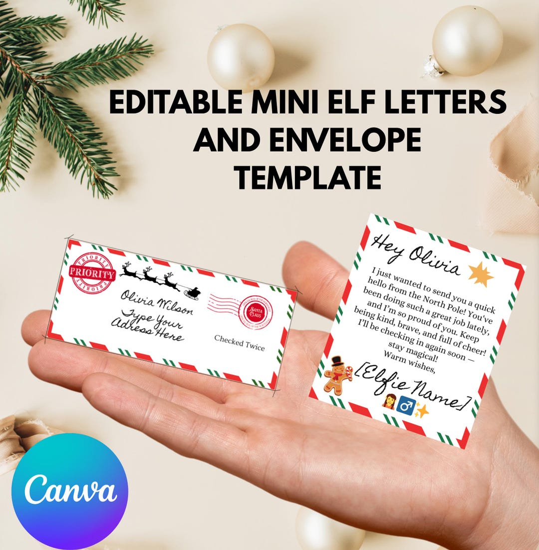 Editable Printable Mini Elf Letter With Envelope, Personalized ...