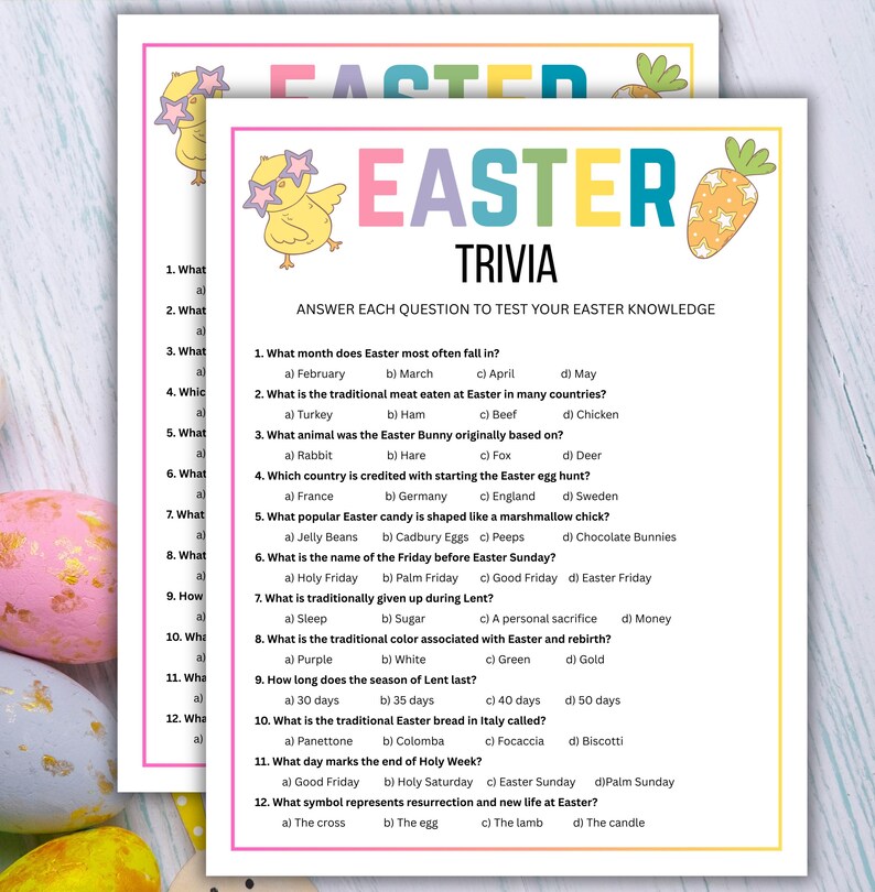 Easter Trivia | Printable Easter Game | Easter Activity for Kids and ...
