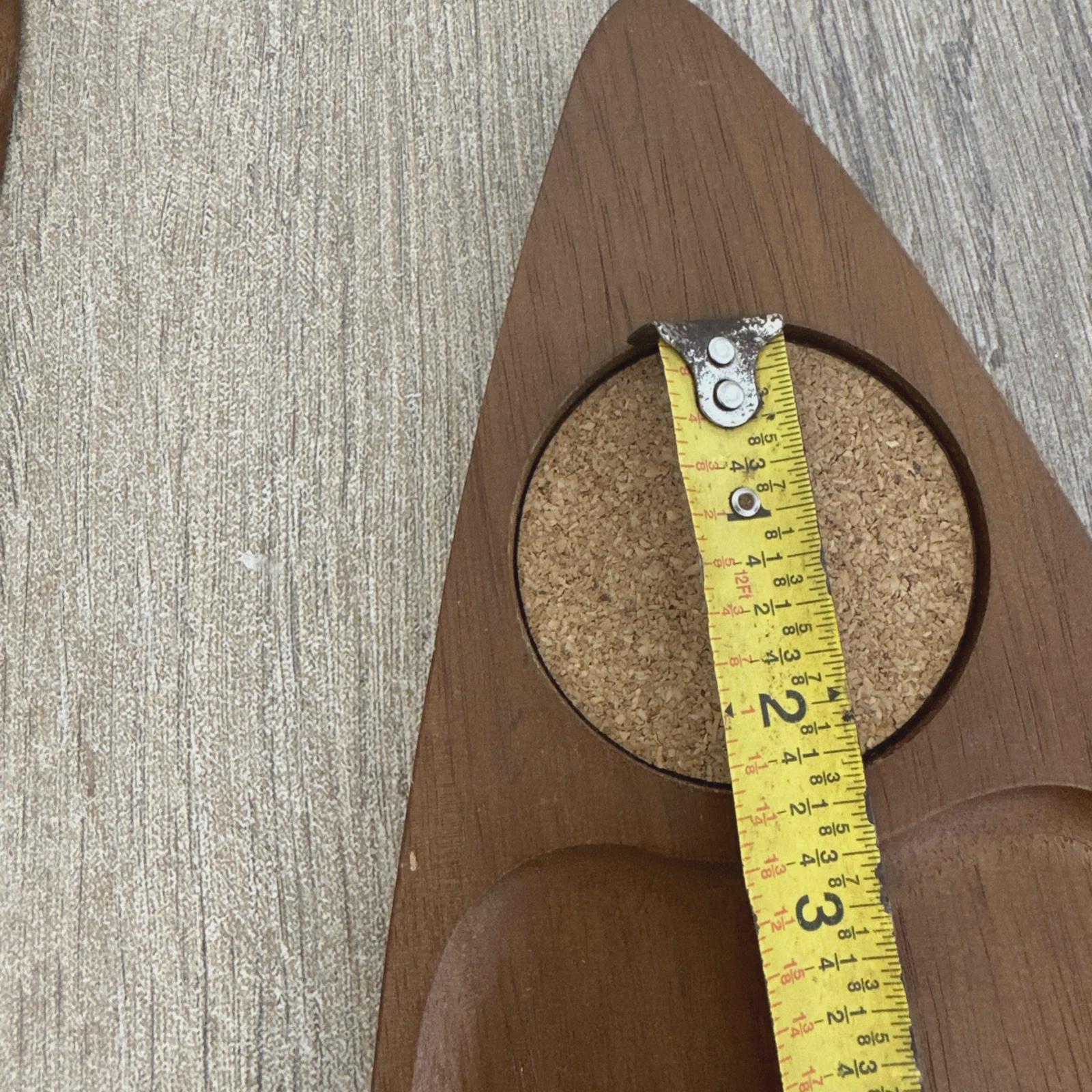 4 Vintage MCM Sere Wood Hand Carved Triangle Party Snack Tray W/coaster ...