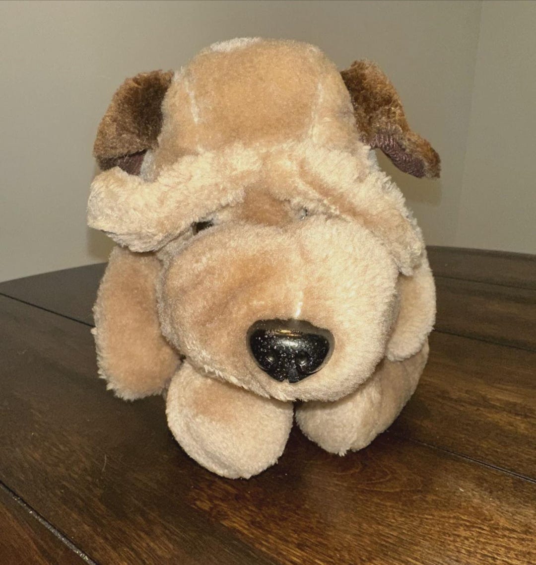 Vtg Plush Puppy Dog Raffoler 1986 Stuffed Animal Droopy Brown Tan ...