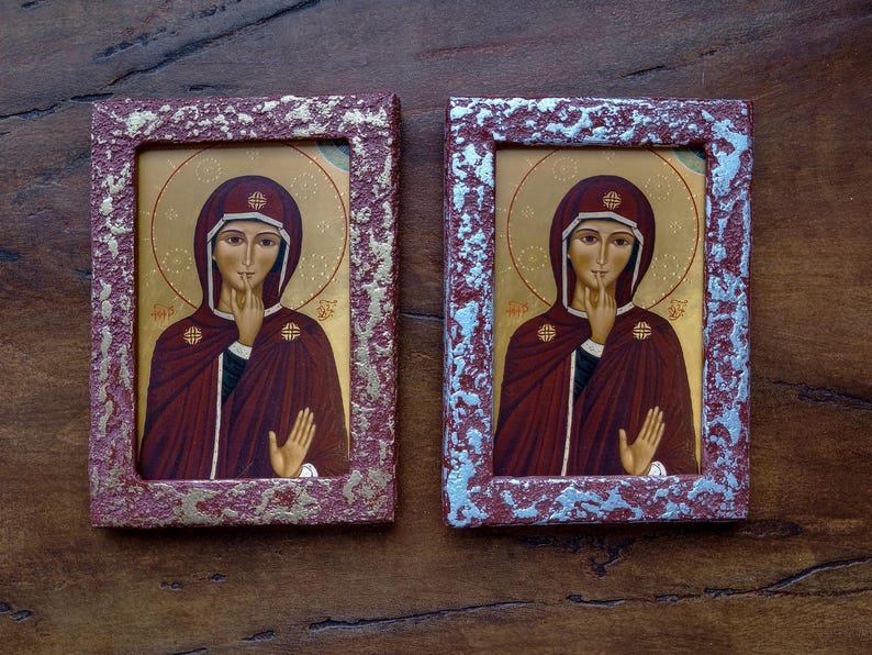 Virgin Mary Silence Icon | Our Lady of Contemplation | Hand-painted ...