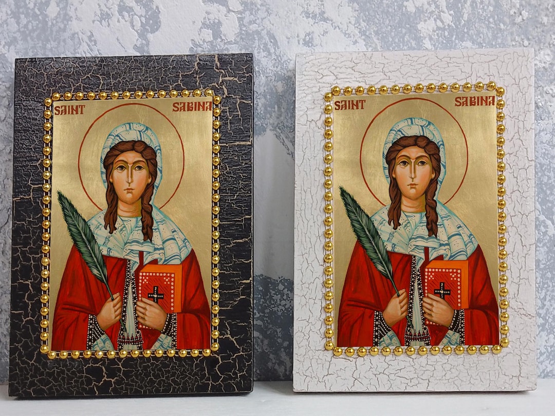 Saint Sabina Icon Handmade Byzantine Style Wooden Religious Wall Art ...