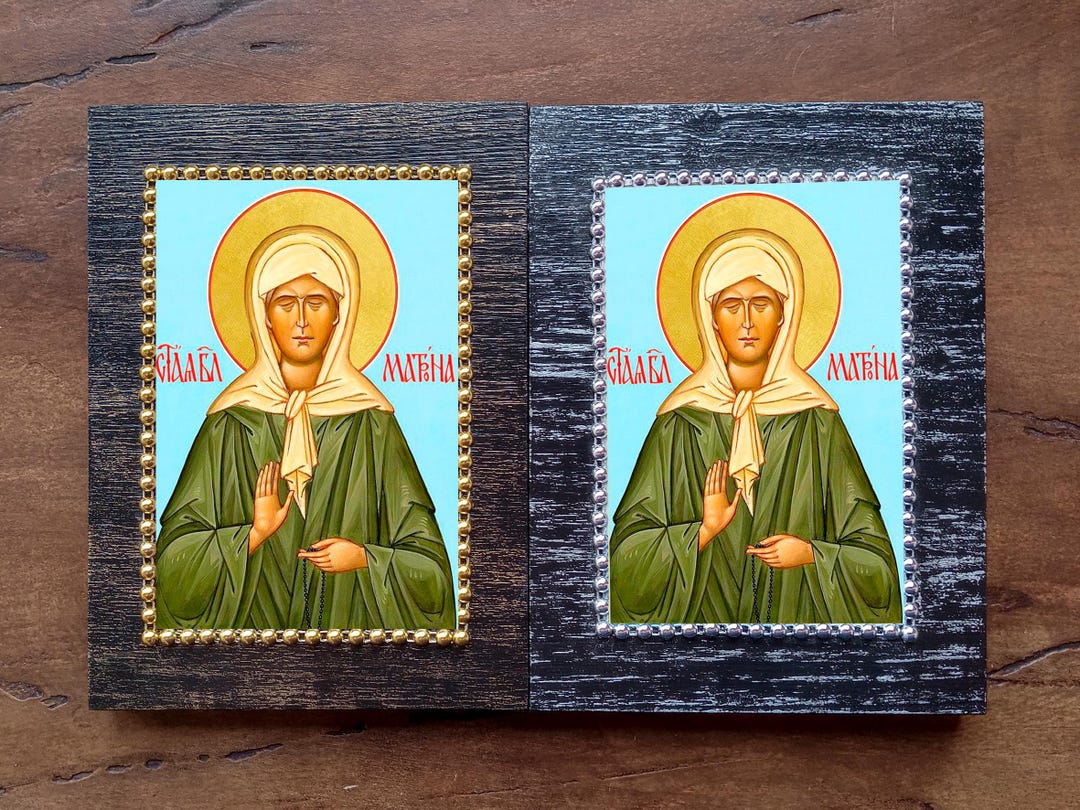 Saint Matrona of Moscow Icon Hand Painted Orthodox Byzantine Russian ...