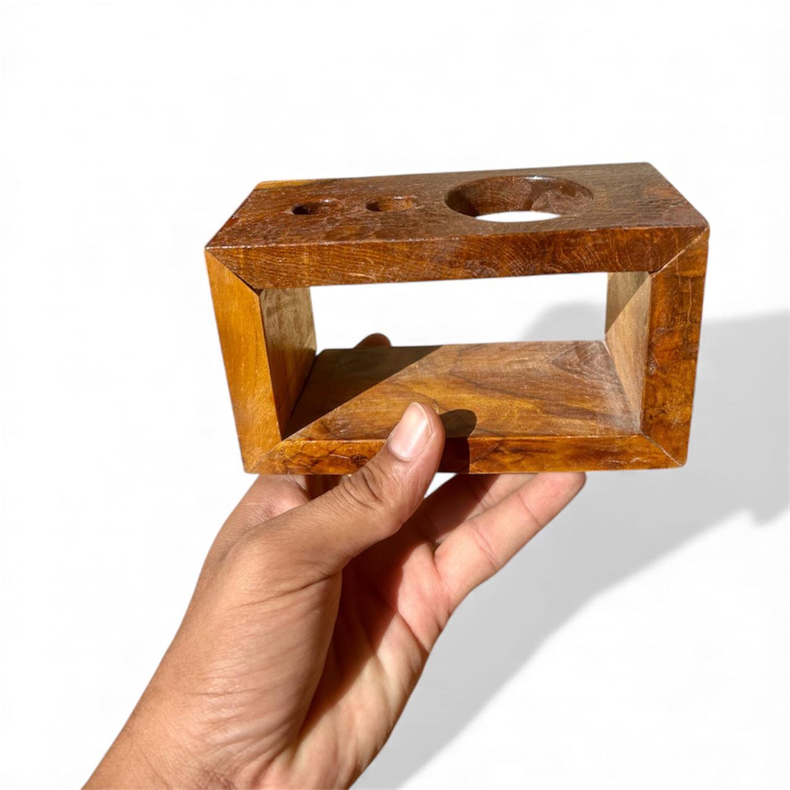Handmade Wooden Toothbrush Holder | Rustic Minimalist Bathroom ...