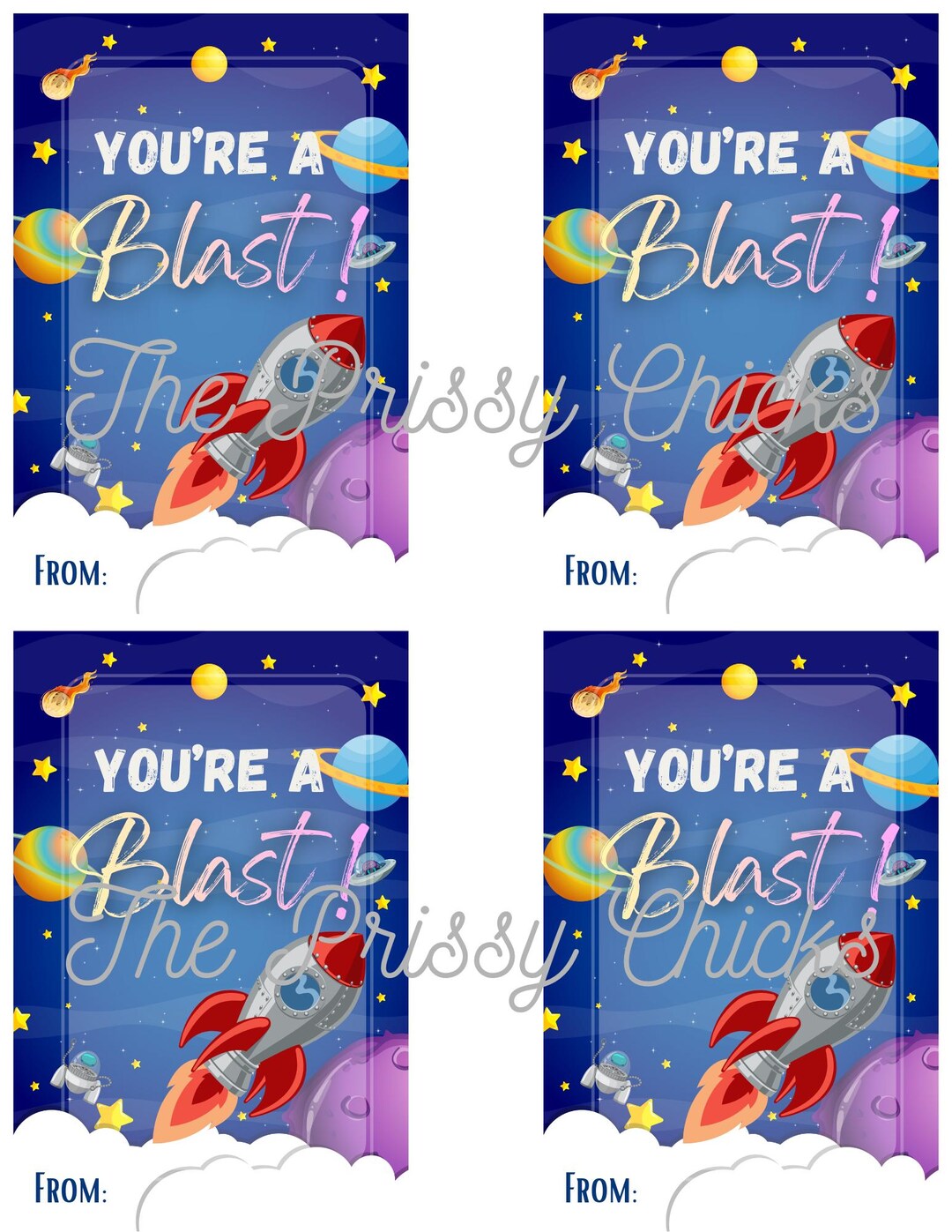 Printable Rocket Space Valentine's Day Cards | Kids Classroom ...