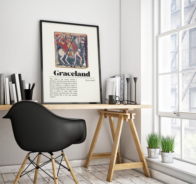 Paul Simon Graceland Poster | Minimalist Music Poster | Vintage Retro ...
