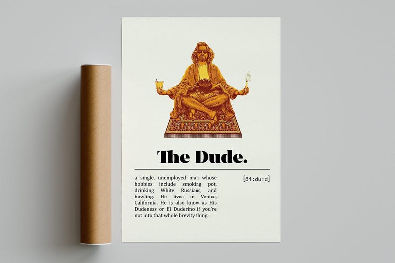 The Big Lebowski the Dude Poster | Movie Poster | Minimalist Movie ...