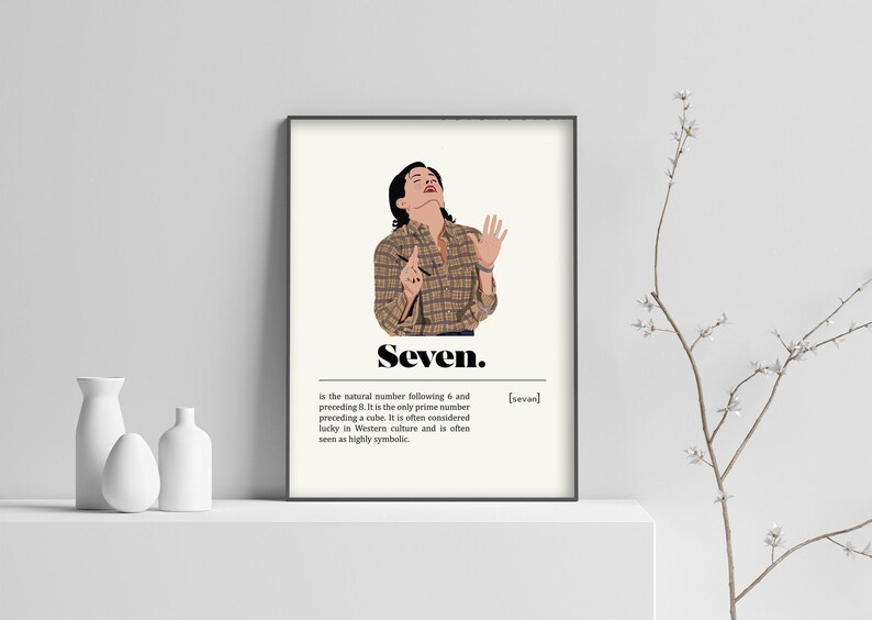 Friends Monica Seven Poster Minimalist TV Show Poster | Vintage Retro ...