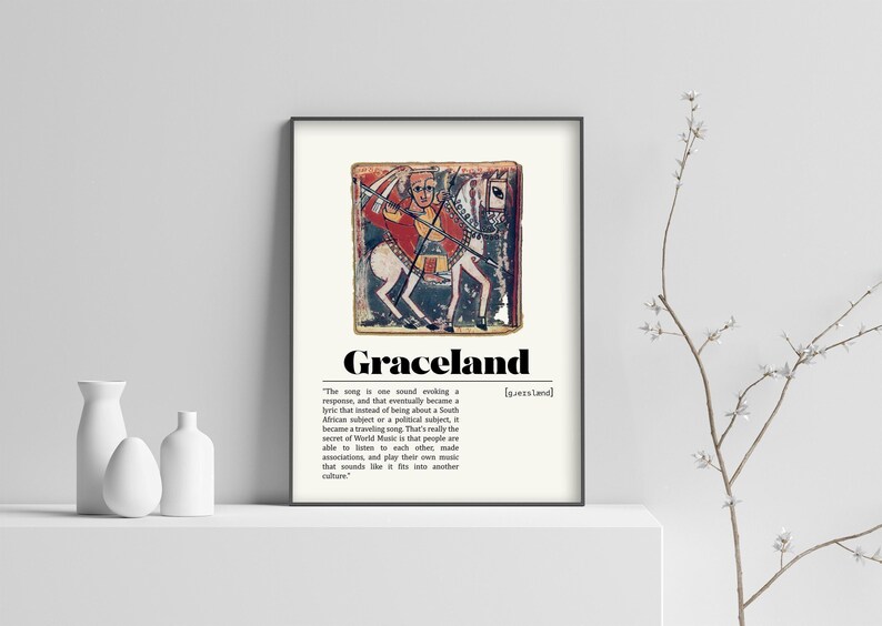 Paul Simon Graceland Poster | Minimalist Music Poster | Vintage Retro ...
