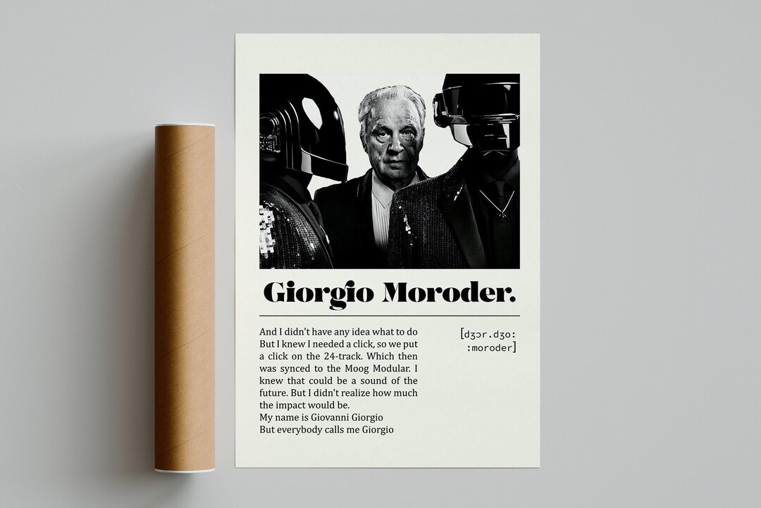 Giorgio Moroder Poster | Minimalist Music Poster | Vintage Retro Art ...