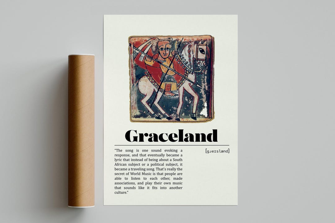 Paul Simon Graceland Poster | Minimalist Music Poster | Vintage Retro ...