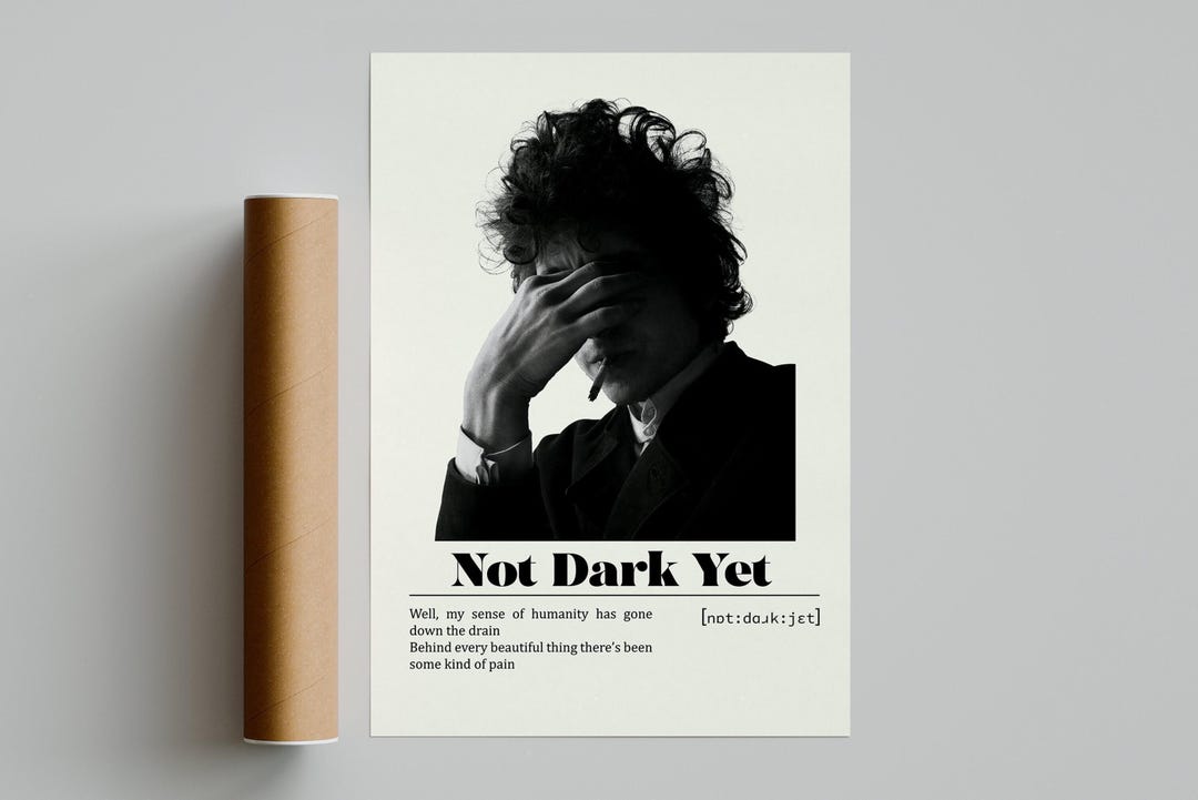 Bob Dylan Not Dark yet Poster | Minimalist Music Poster | Vintage Retro ...