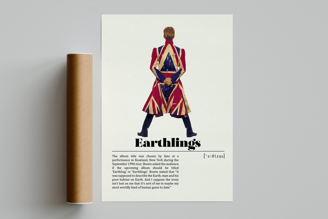 David Bowie Earthlings Poster | Minimalist Music Poster | Vintage Retro ...