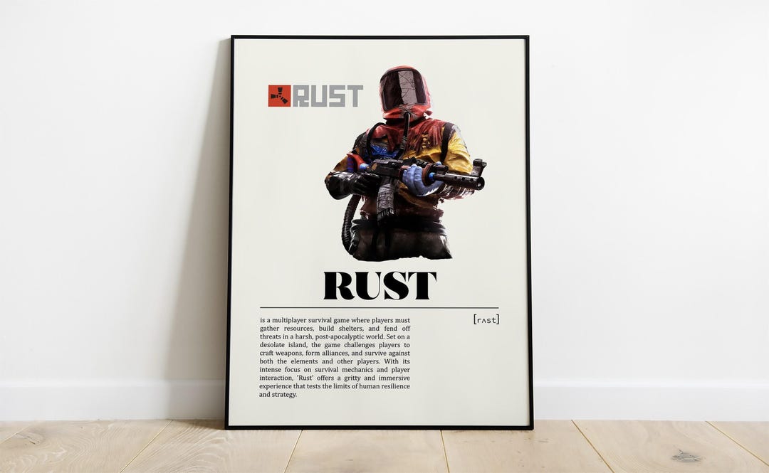 Rust Game Poster | Minimalist Game | Vintage Retro Art Print | Custom ...