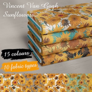 Van Gogh Sunflowers Home Decor or Upholstery Fabrics Linen Cotton ...