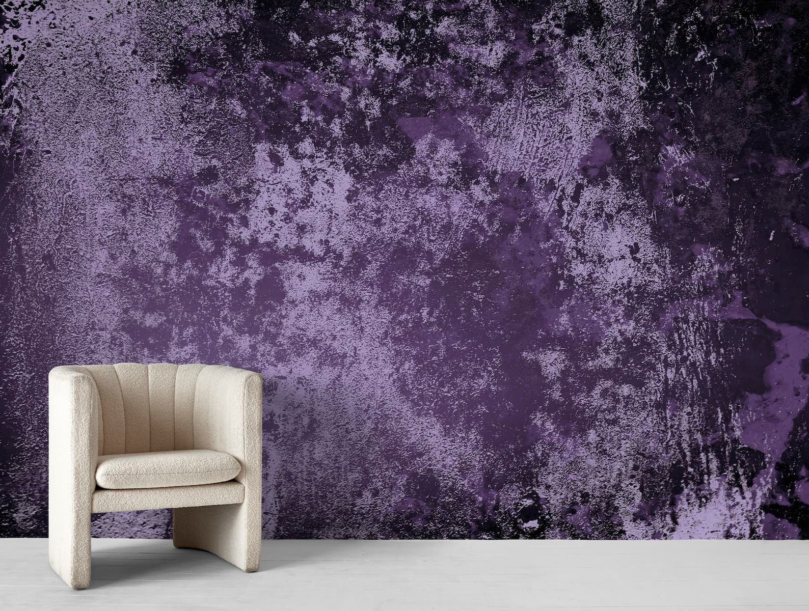 Concrete Texture Wall Mural Purple Violet Black CUSTOM SIZE Peel and ...